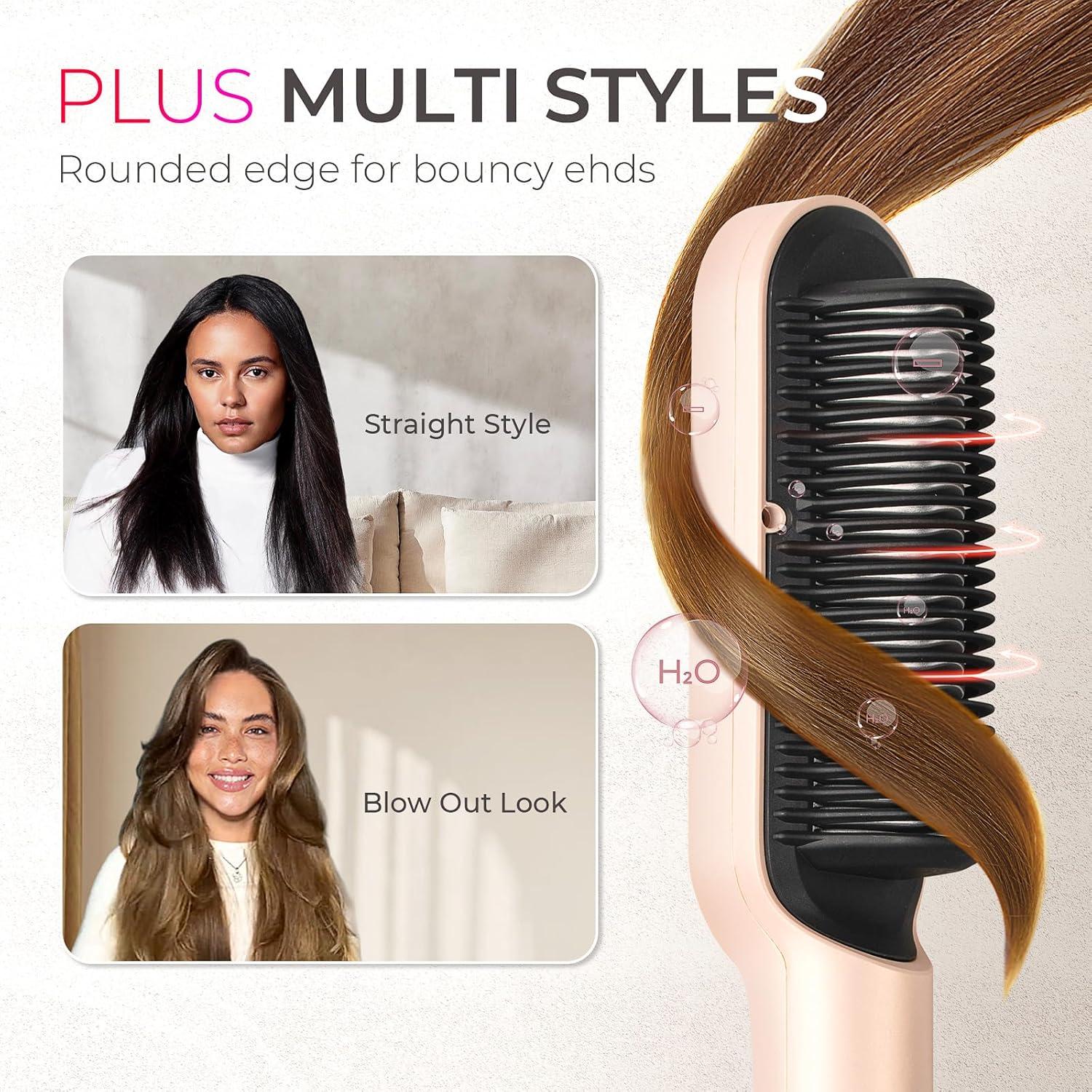 TYMO Ring Plus Ionic Hair Straightener Brush – Straightening Comb with ...