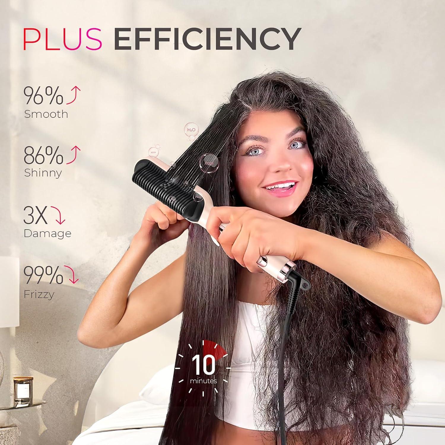 TYMO Ring Plus Ionic Hair Straightener Brush – Straightening Comb with ...